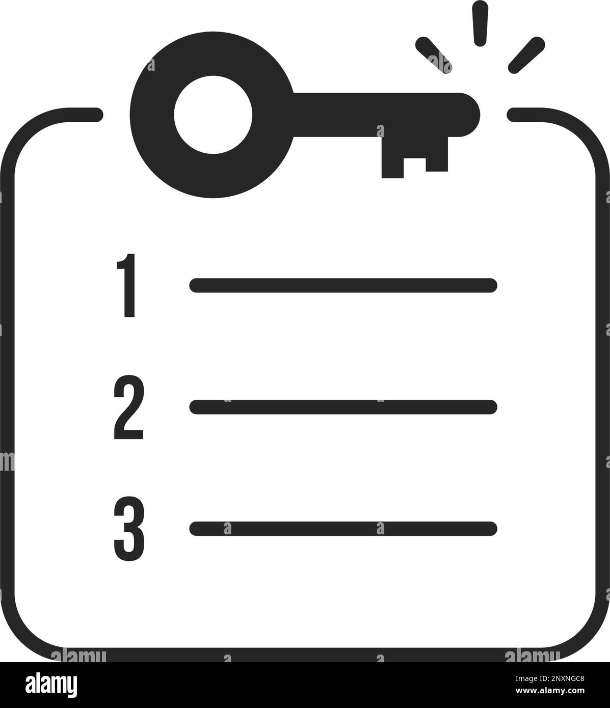 thin line minimal checklist with keywords Stock Vector Image & Art - Alamy