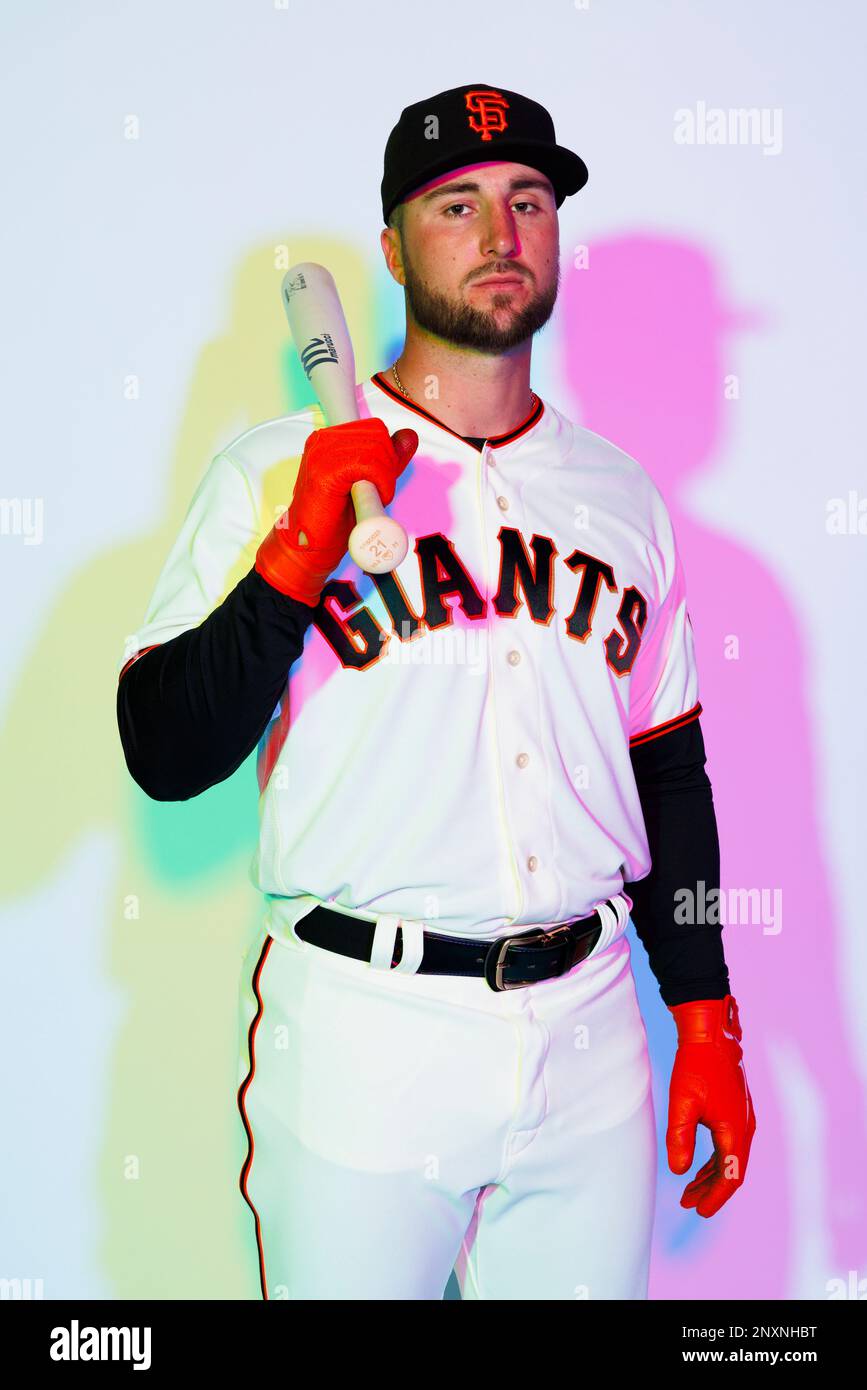 GOODYEAR, AZ - FEBRUARY 24: Catcher Joey Bart (21) poses for a portrait ...