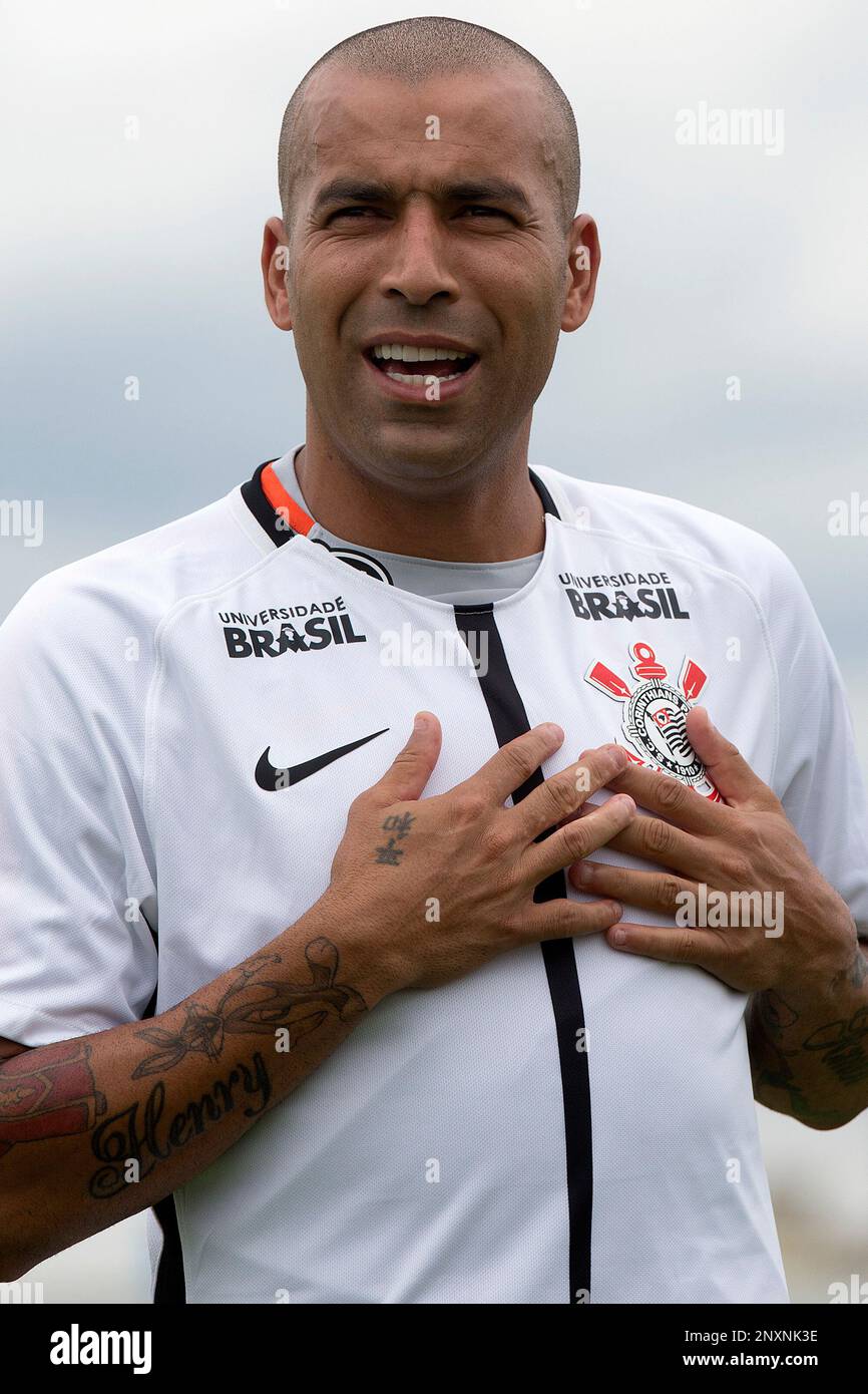 Emerson Sheik poses for photos during his presentation at the official ...