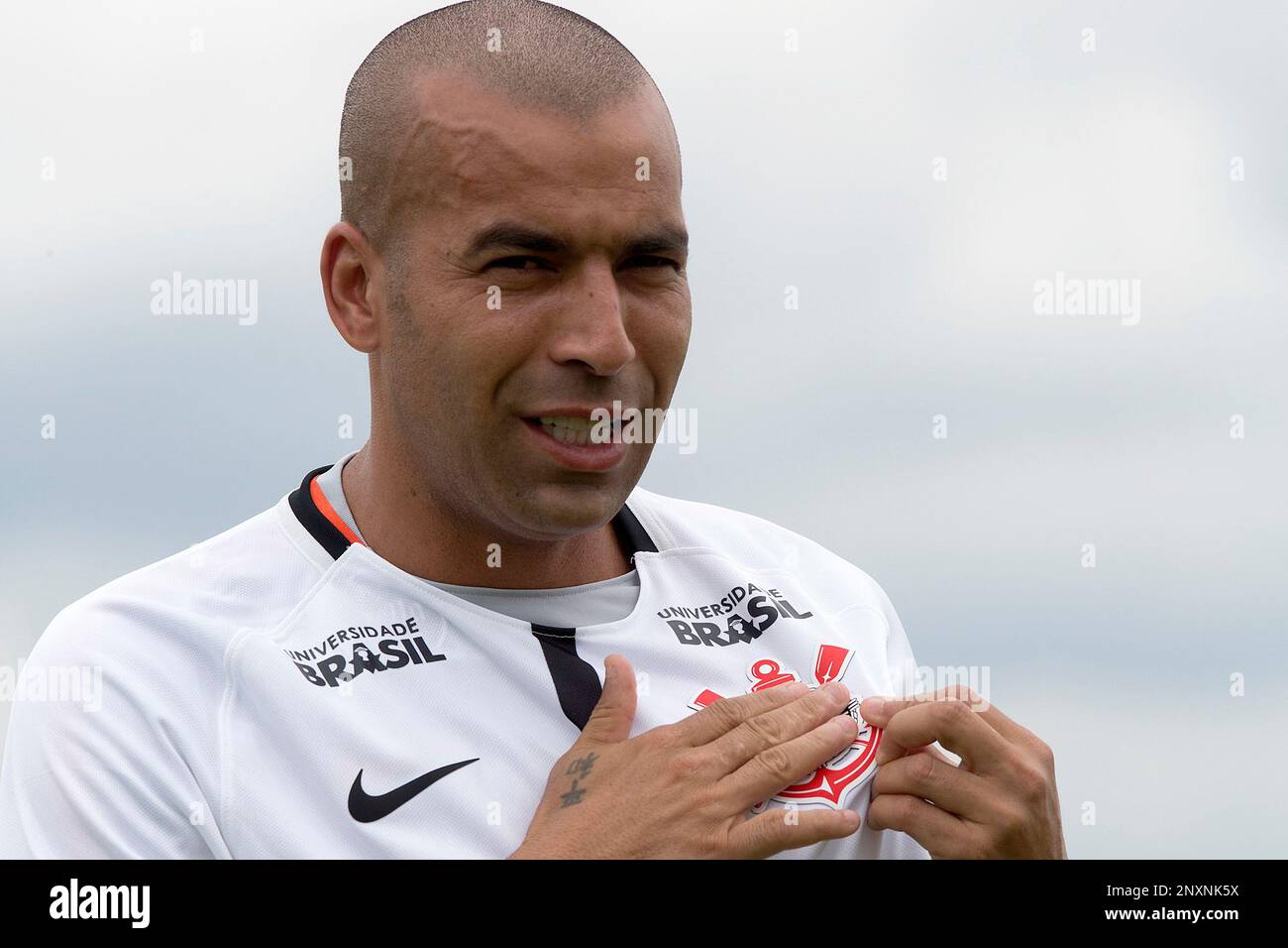 Emerson Sheik poses for photos during his presentation at the official ...