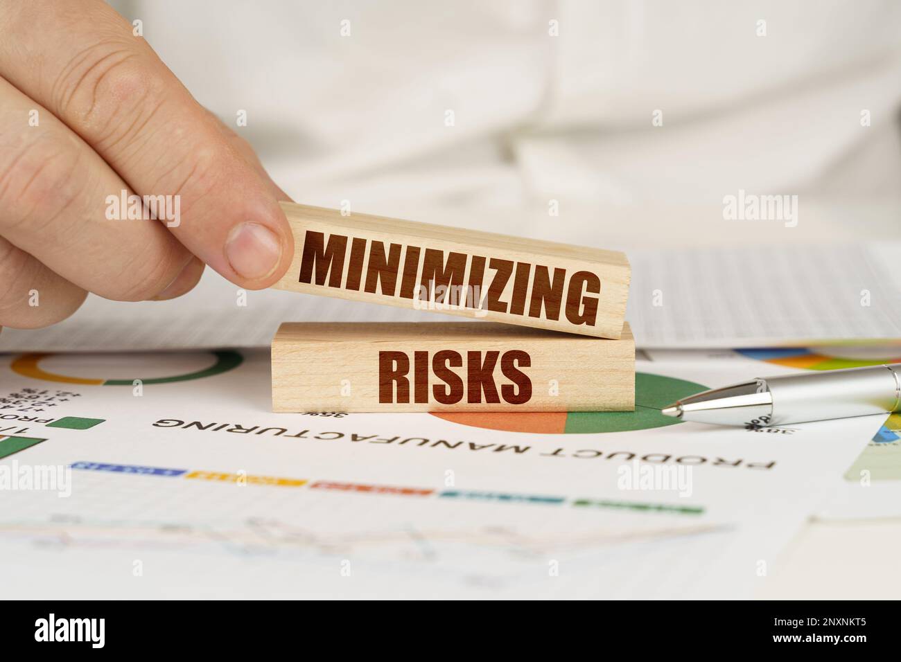 Business concept. On the table are business charts and diagrams in the ...