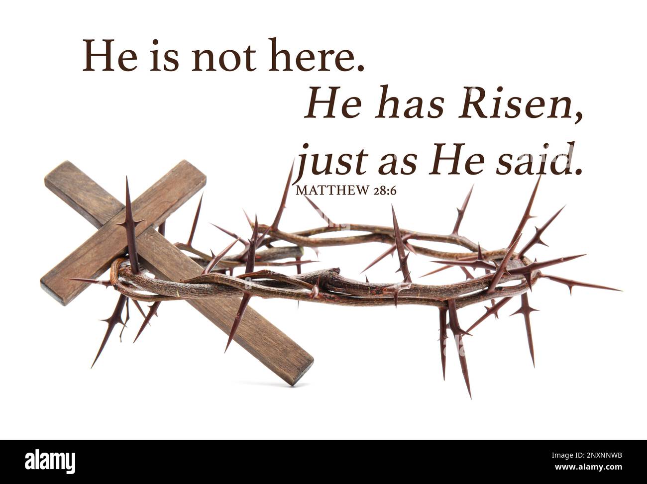 Text HE IS NOT HERE. HE IS RISEN, JUST AS HE SAID with crown of thorns ... Text HE IS NOT HERE. HE IS RISEN, JUST AS HE SAID with crown of thorns ...