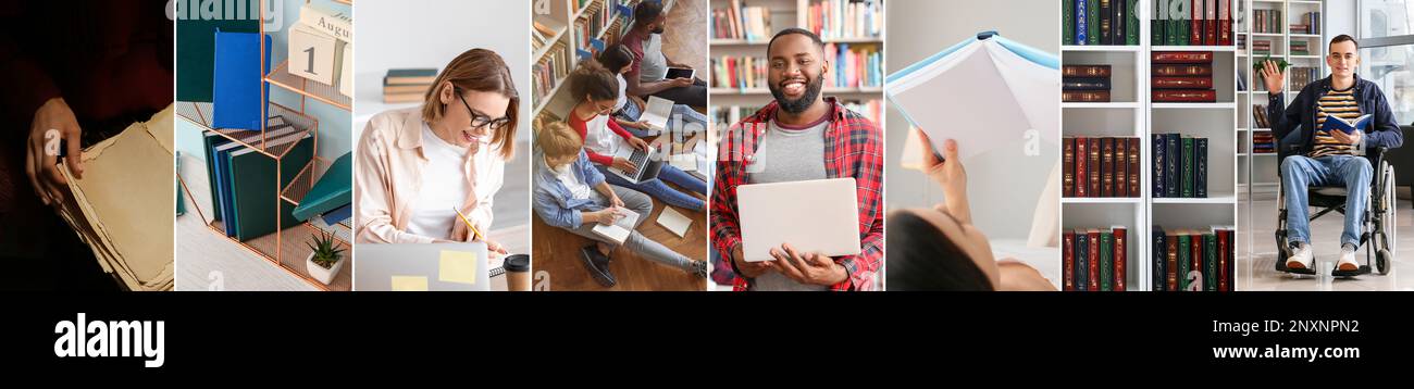 Collage computer books hi-res stock photography and images - Alamy