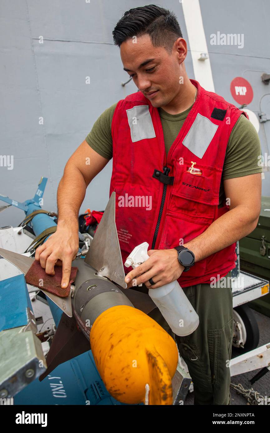 PACIFIC OCEAN (Jan. 2, 2023) - U.S. Marine Corps Sgt. Randall Miks, an ...