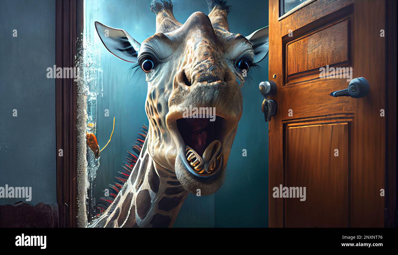 Giraffe at door hi-res stock photography and images - Alamy