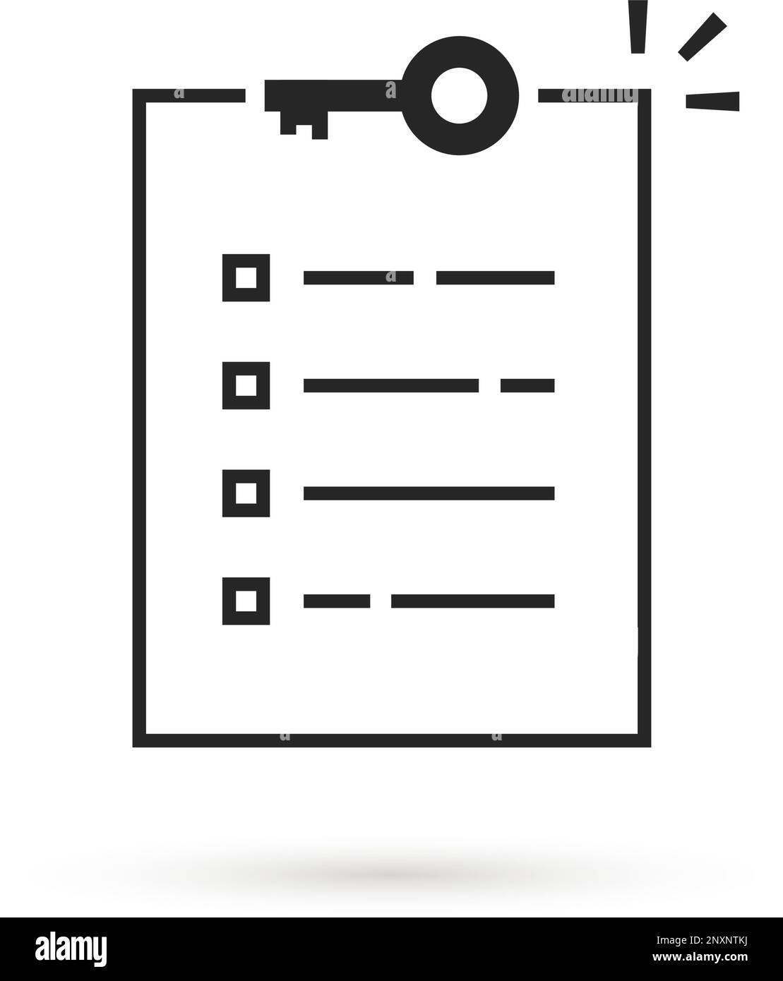 thin line check list with key takeaway Stock Vector Image & Art - Alamy