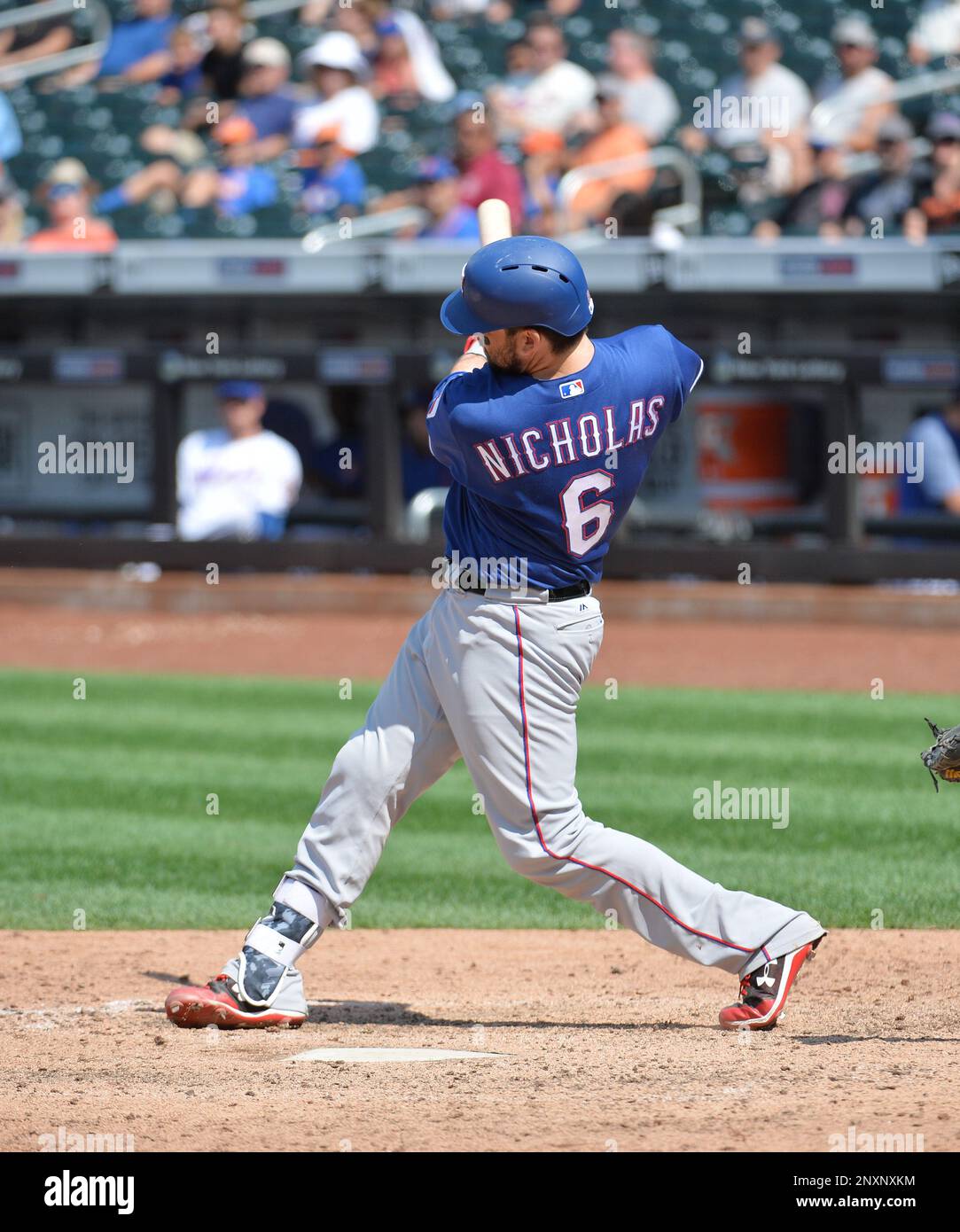 Texas Rangers catcher Brett Nicholas (6) during game against the New ...