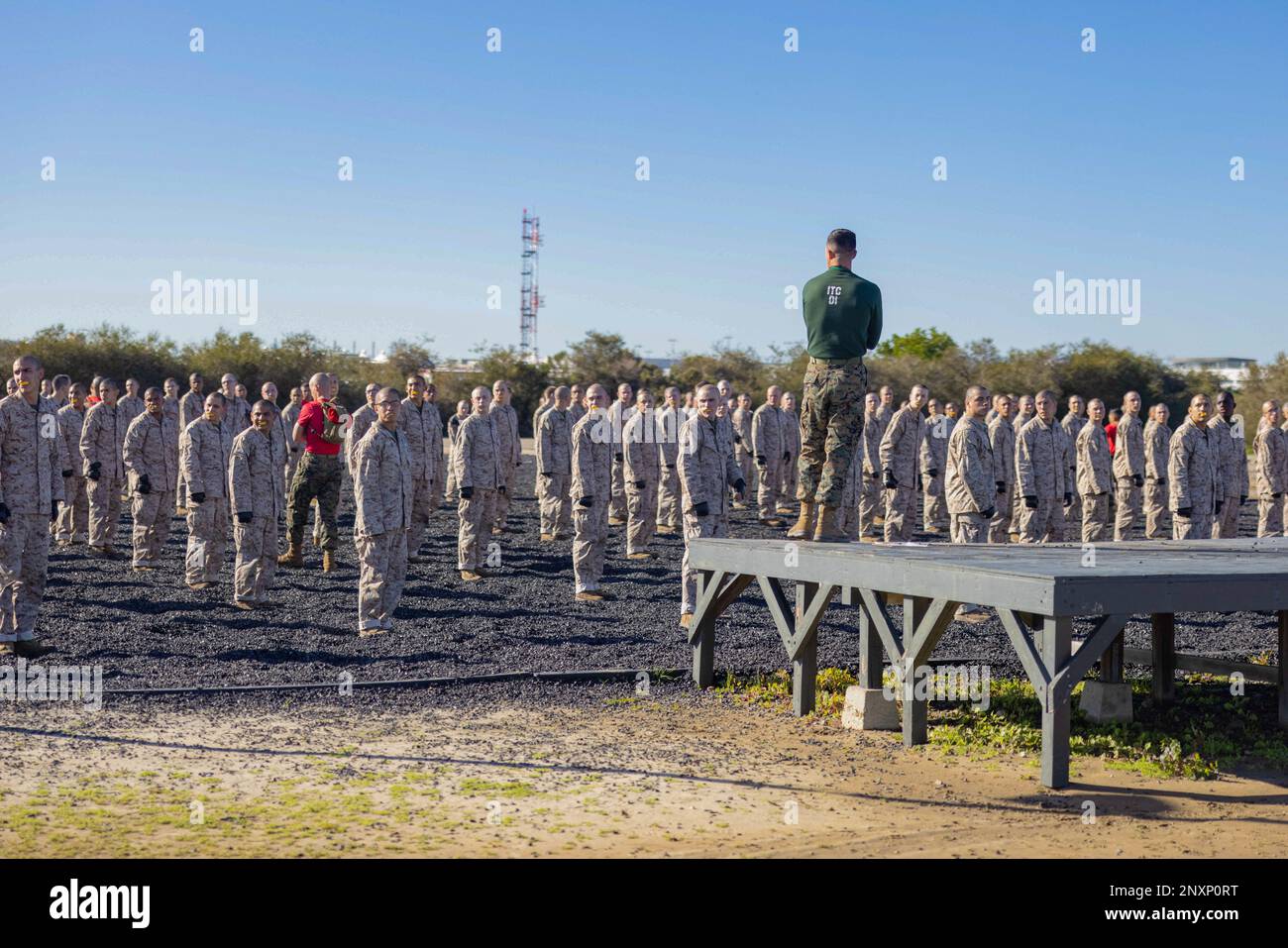 U.S. Marine Corps recruits with Alpha Company, 1st Recruit Training ...