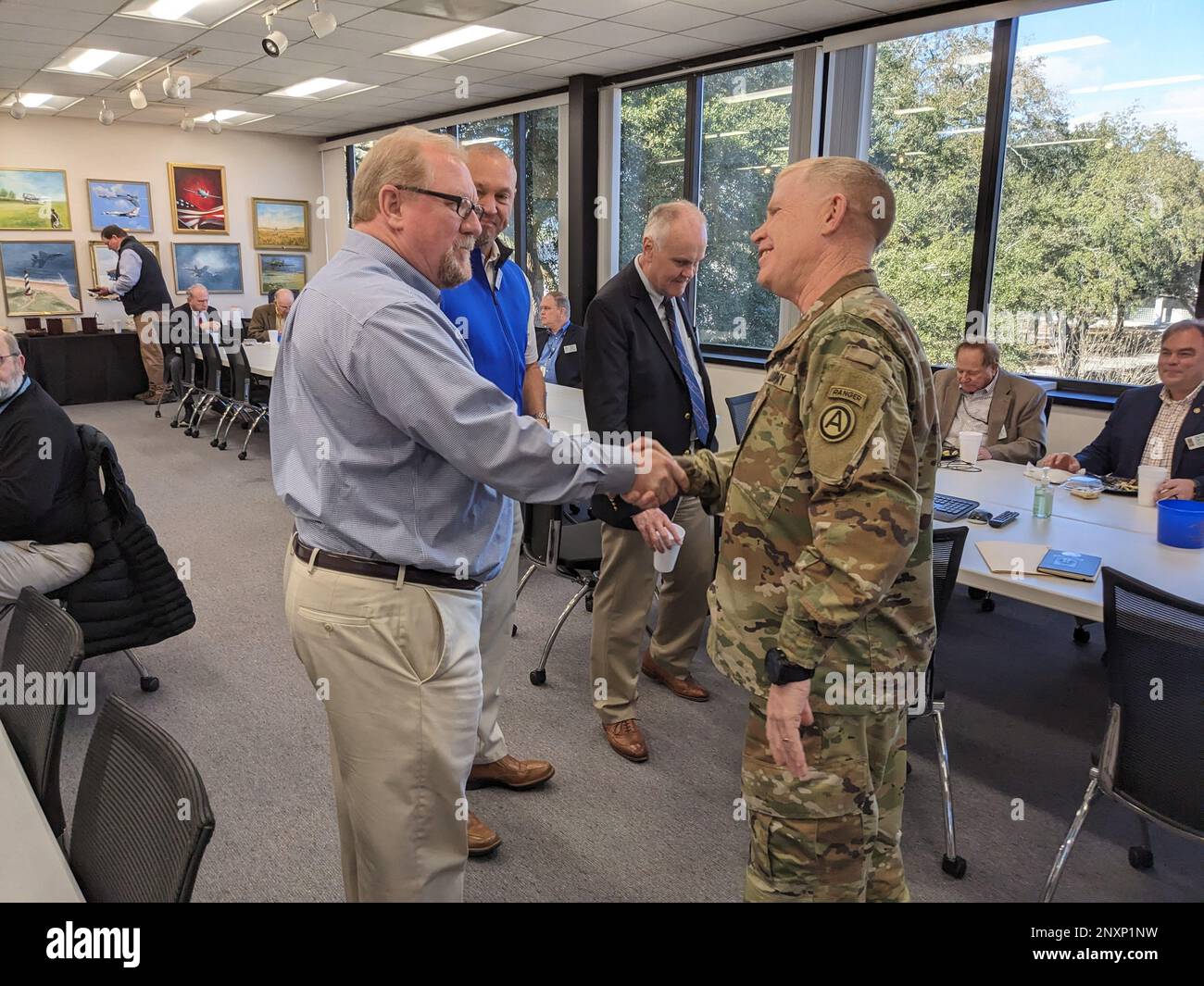 Lt. Gen. Patrick Frank, U.S. Army Central commanding general, greets Dr ...