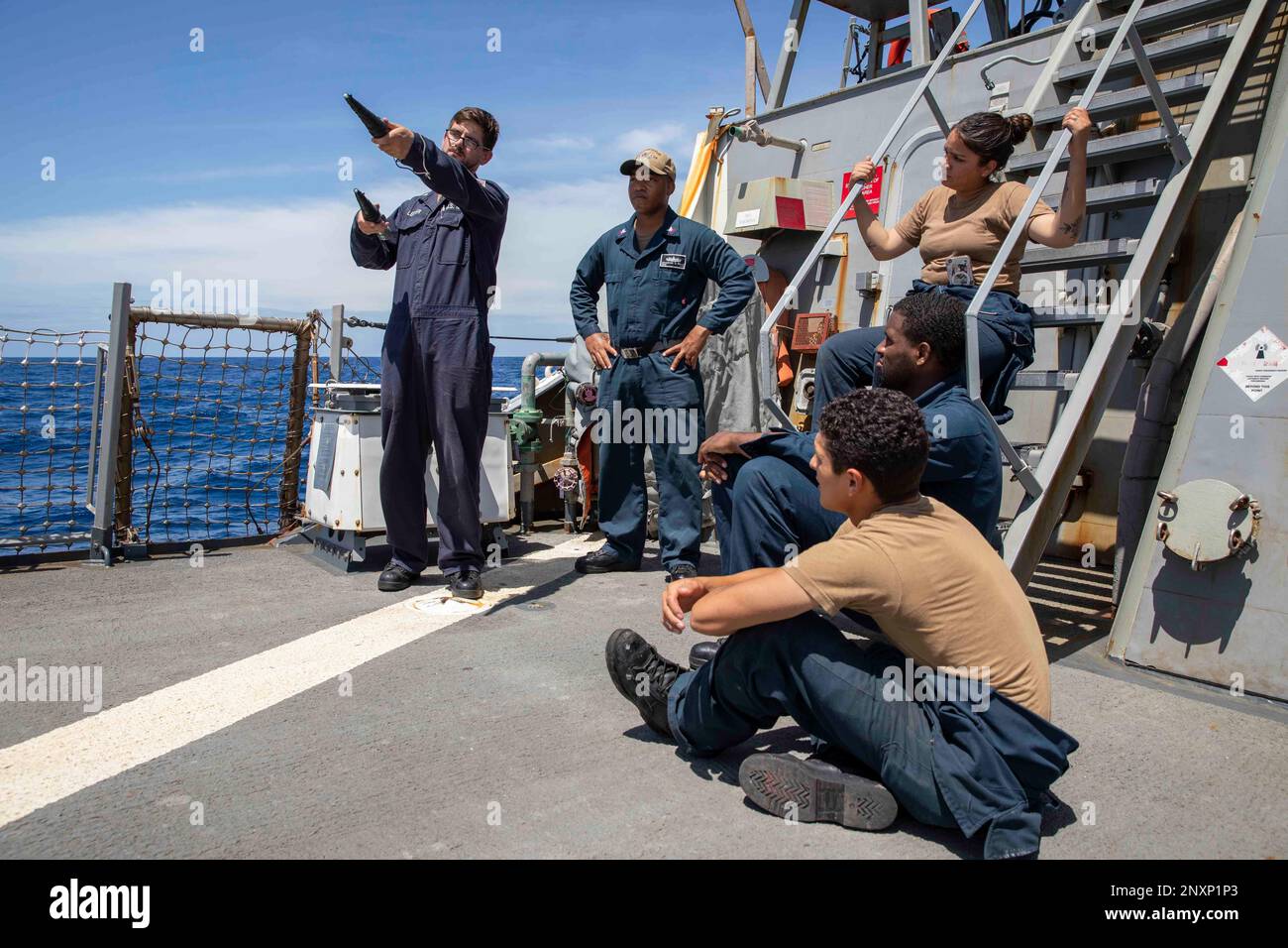 230217-N-SN516-1041 SOUTH CHINA SEA (Feb. 17, 2023) U.S. Navy Boatswain ...