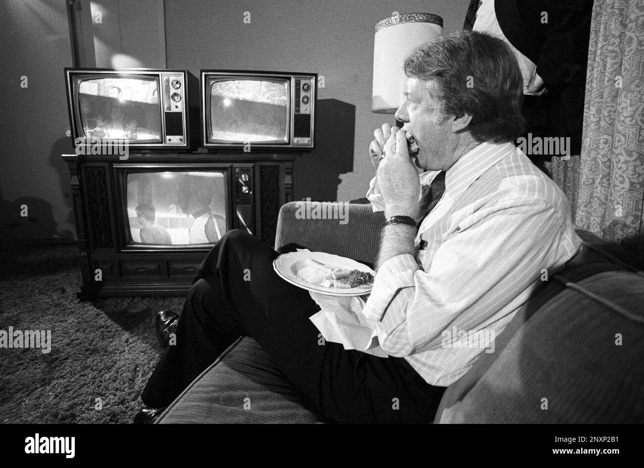 1976, Florida, USA: JIMMY CARTER watching the returns come in from the ...