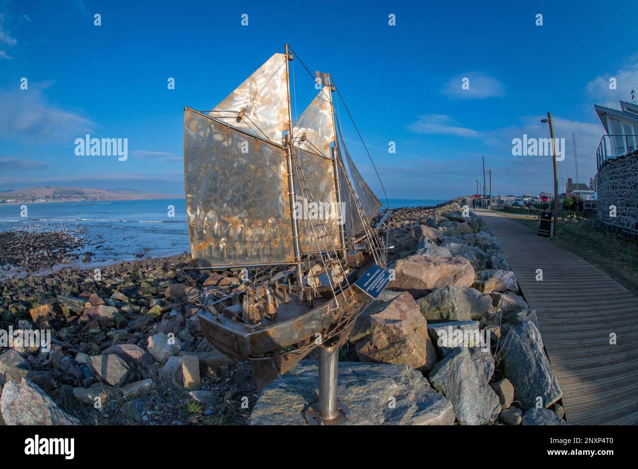 Stonehaven Bay Fishing boat stainless steel sculptures, Stonehaven ...