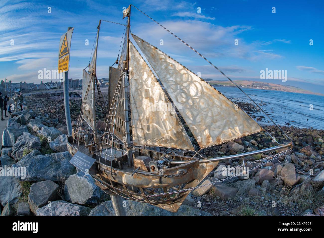 Stonehaven Bay Fishing boat stainless steel sculptures, Stonehaven ...