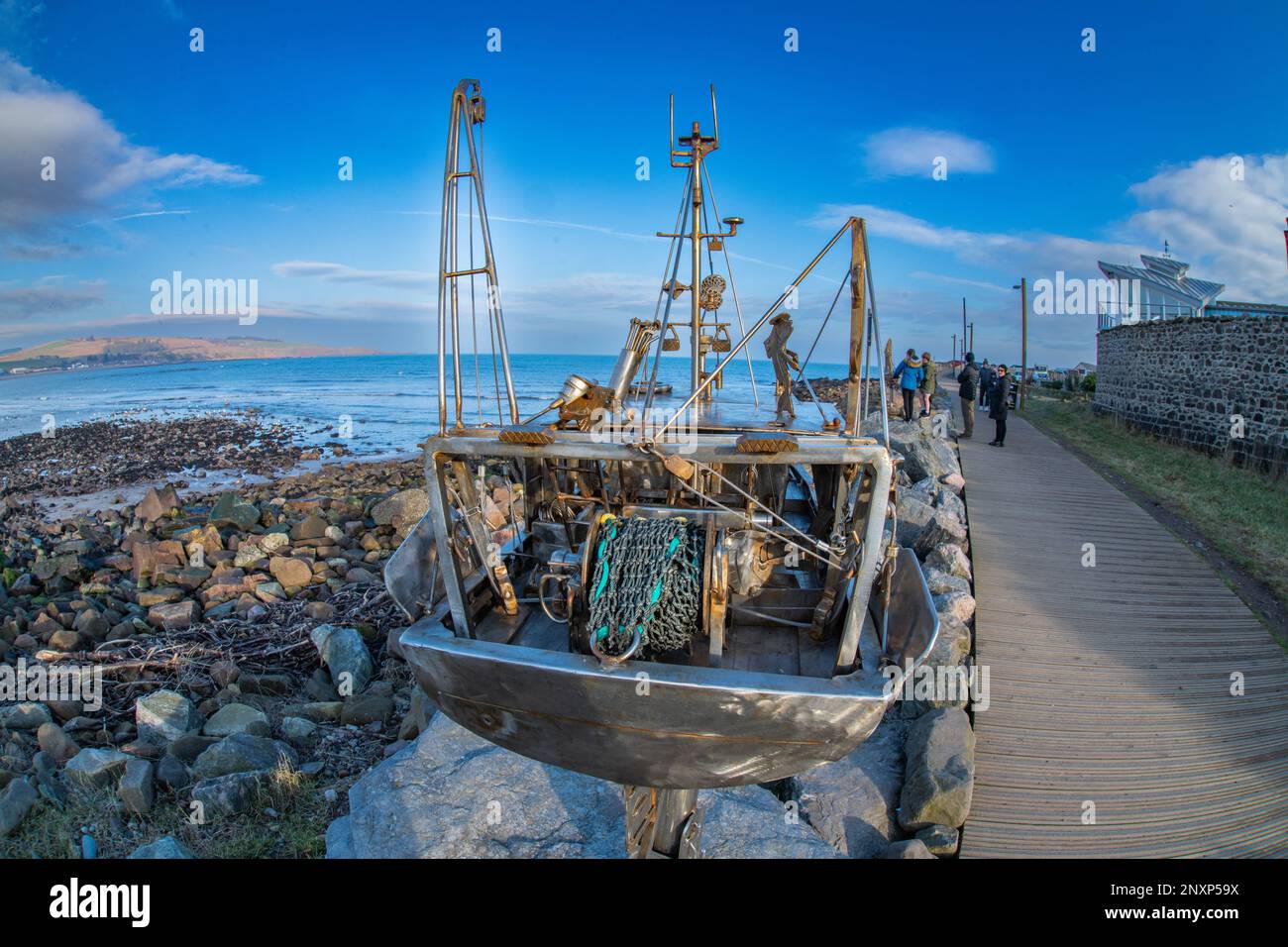 Stonehaven Bay Fishing boat stainless steel sculptures, Stonehaven ...