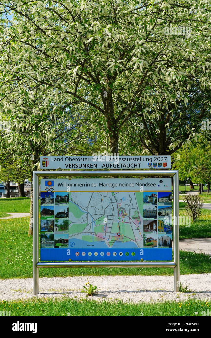 MONDSEE, AUSTRIA – 11 MAY 2022- View of Mondsee, a town the ...