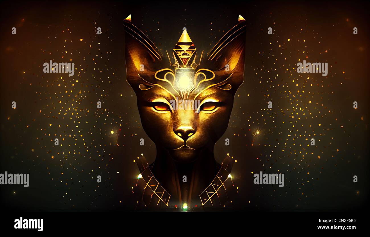 Egyptian cat goddess background art hi-res stock photography and images ...