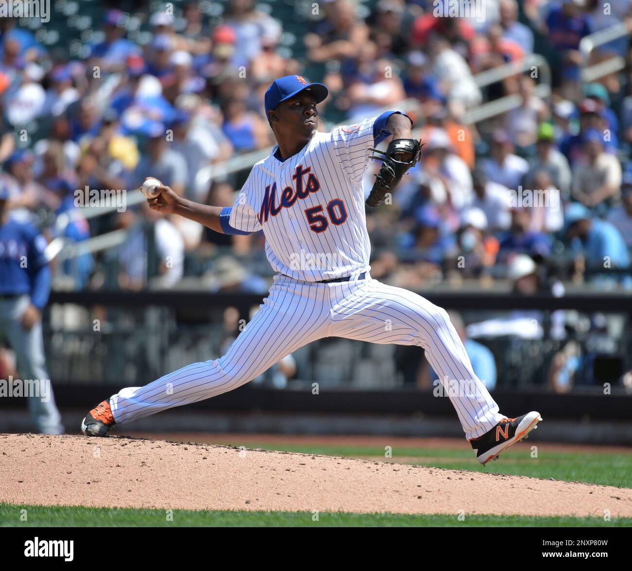 New York Mets pitcher Rafael Montero (50) during game against the Texas ...