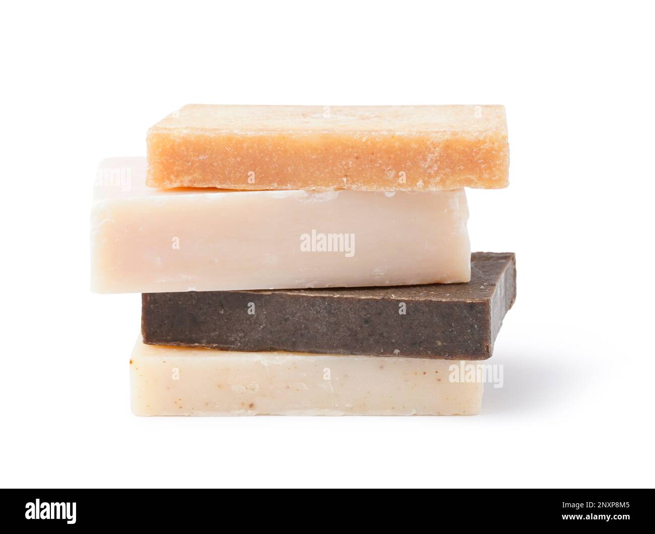 Stack of different soap bars isolated on white background Stock Photo ...