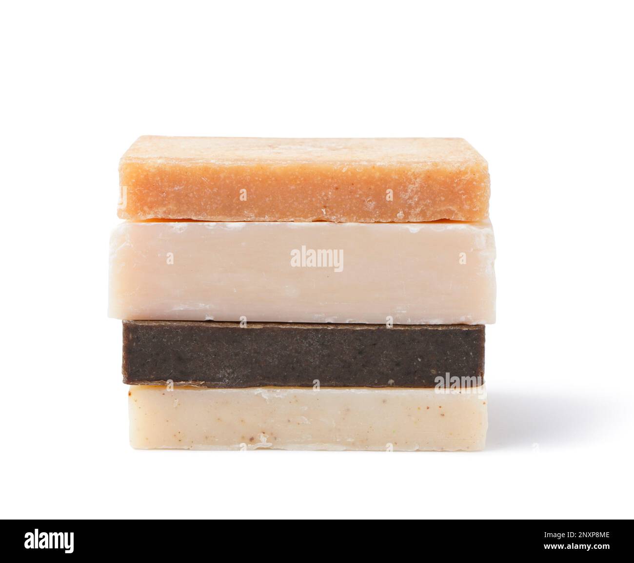 Stack of different soap bars isolated on white background Stock Photo ...