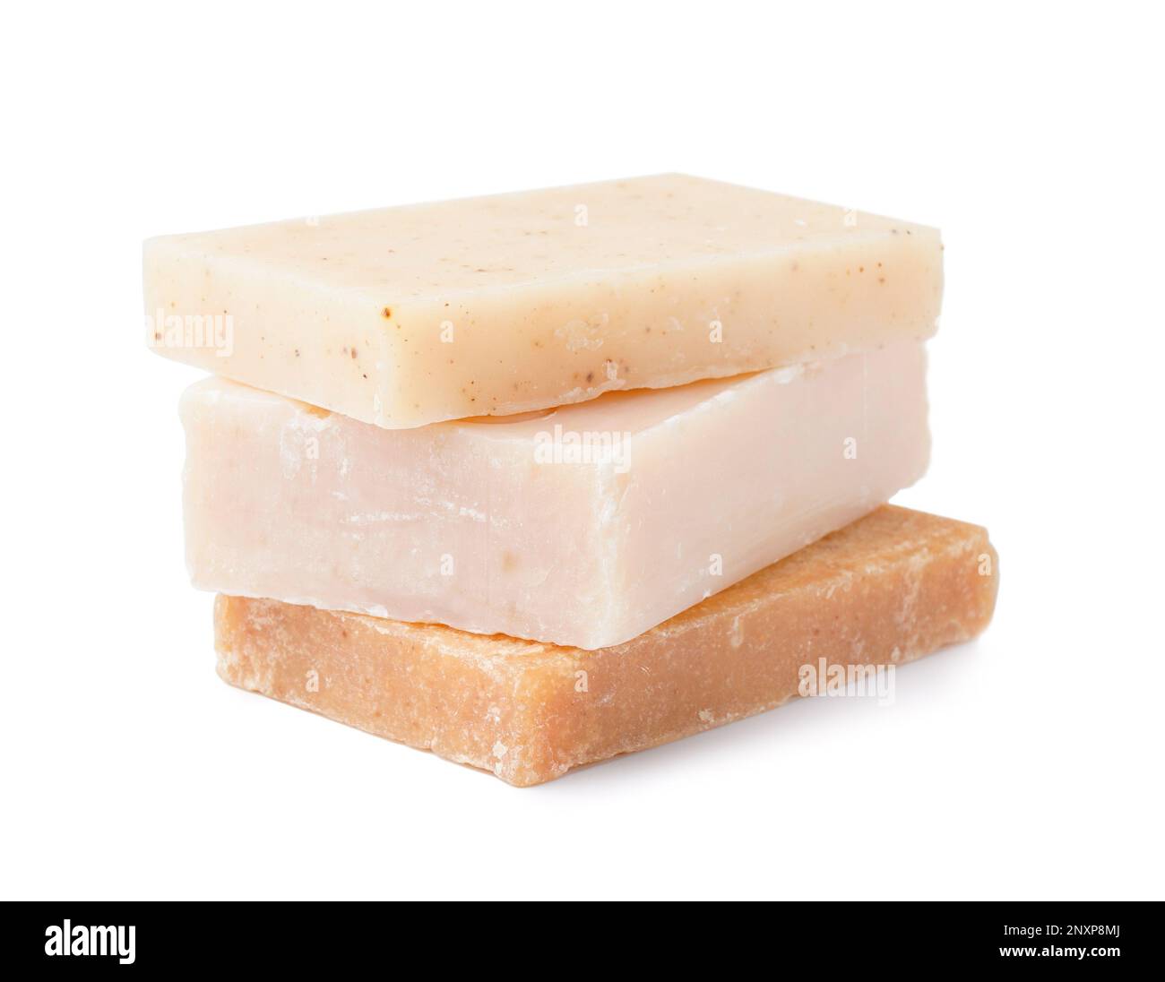 Stack of natural soap bars on white background Stock Photo - Alamy