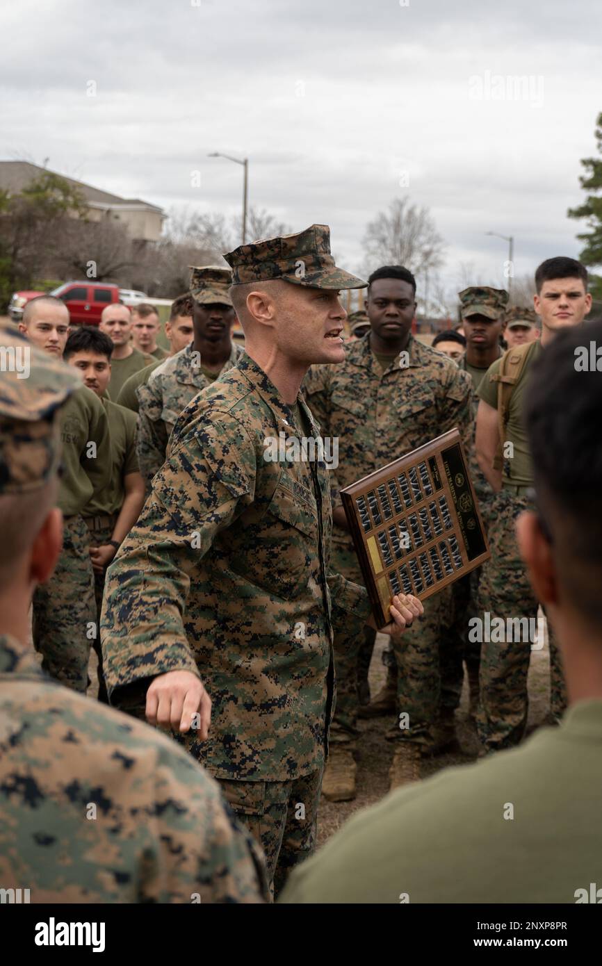 U.S. Marine Corps LtCol. William R. Soucie, battalion commander, with ...