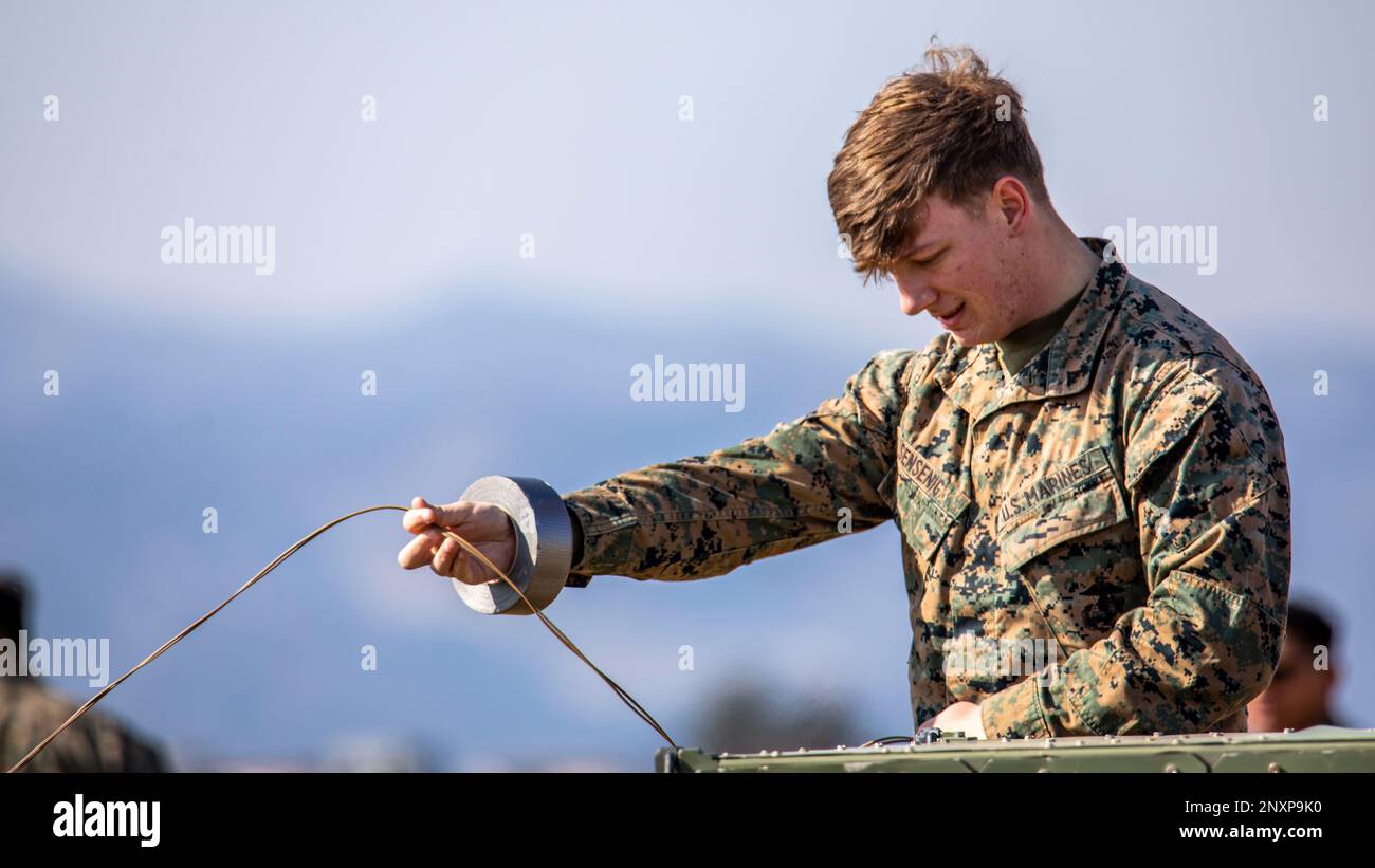 U.S. Marine Corps Lance Cpl. Jared Sensenig, a communication technician ...