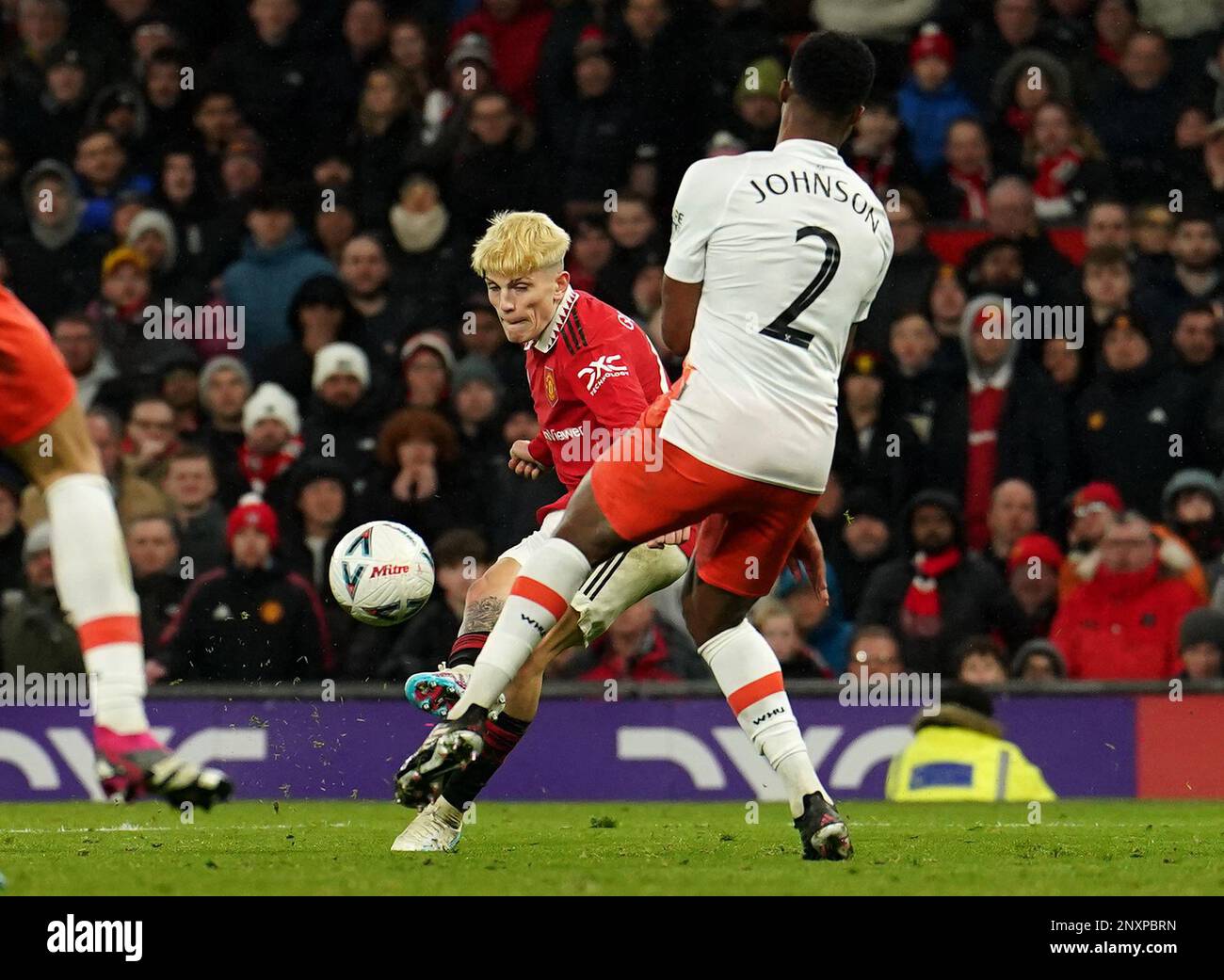 Manchester United's Alejandro Garnacho scores their side's second goal ...