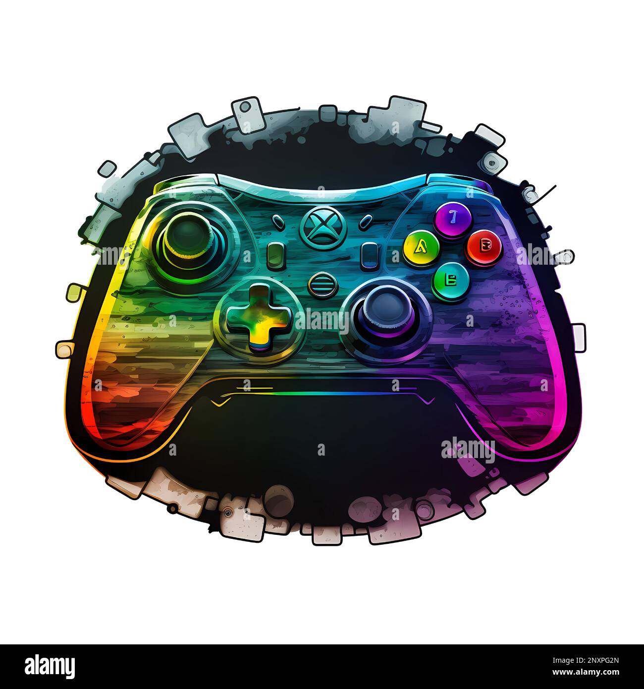 Gamer joypad controller joystick illustration for tee shirt wallpaper ...