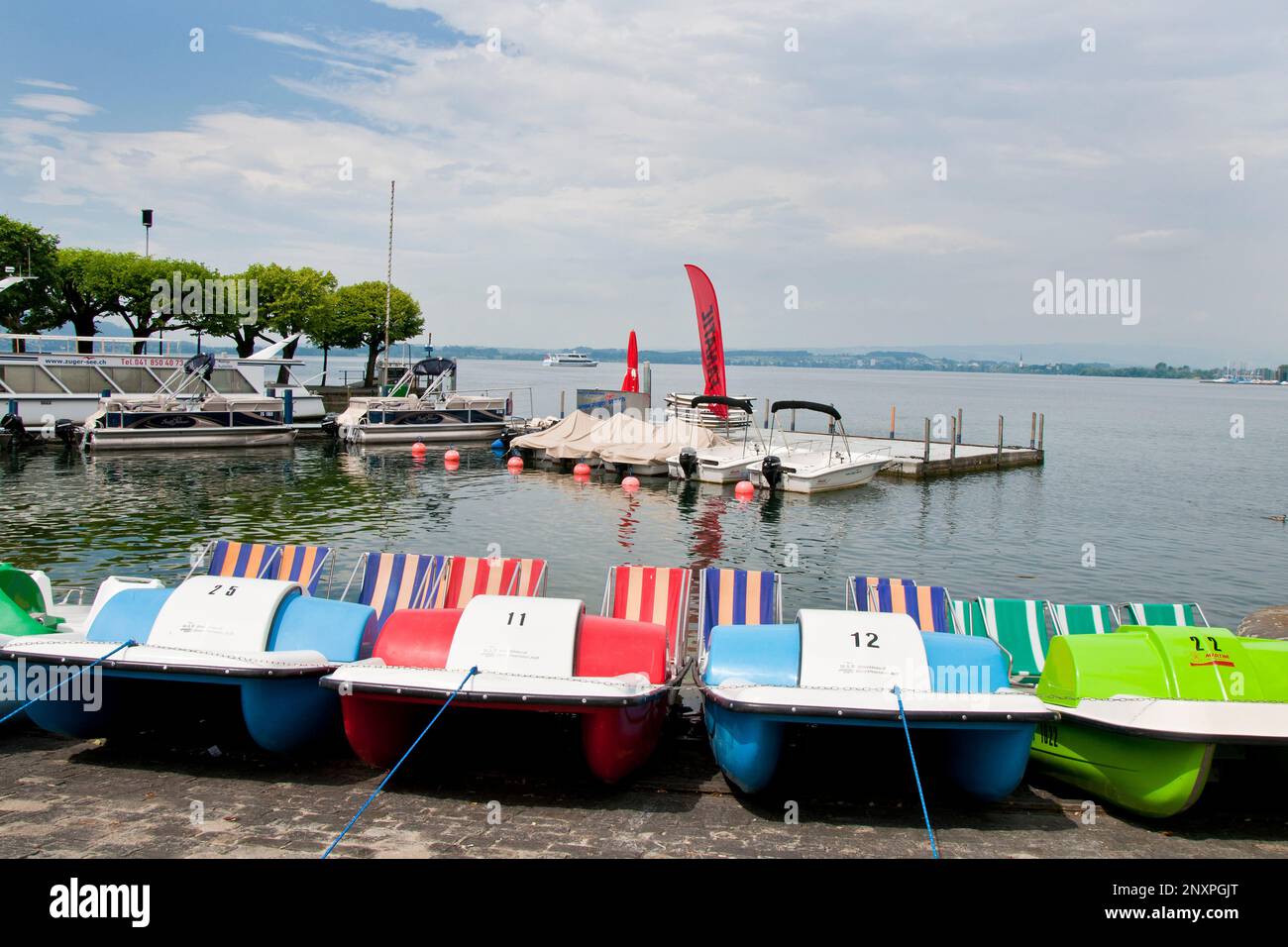 Switzerland, Canton Zug, Zug, Zug lake, pedal boat Stock Photo - Alamy