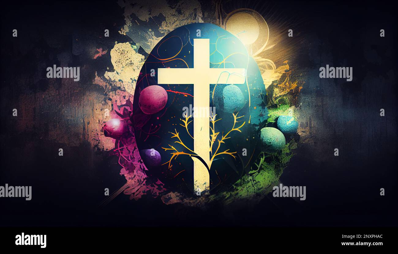 Christian Easter concept. Jesus Christ resurrection. Easter egg with ...