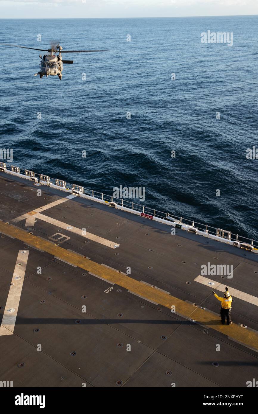 230122-N-XP477-1235 PACIFIC OCEAN (Jan. 22, 2023) – A U.S. Air Force HH ...