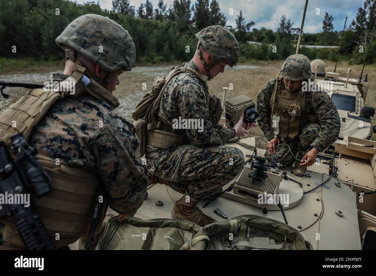 U.S. Marines with 7th Communication Battalion, III Marine Expeditionary ...