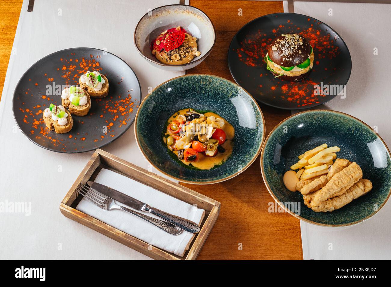 Food in restrain. Restaurant menu Stock Photo - Alamy
