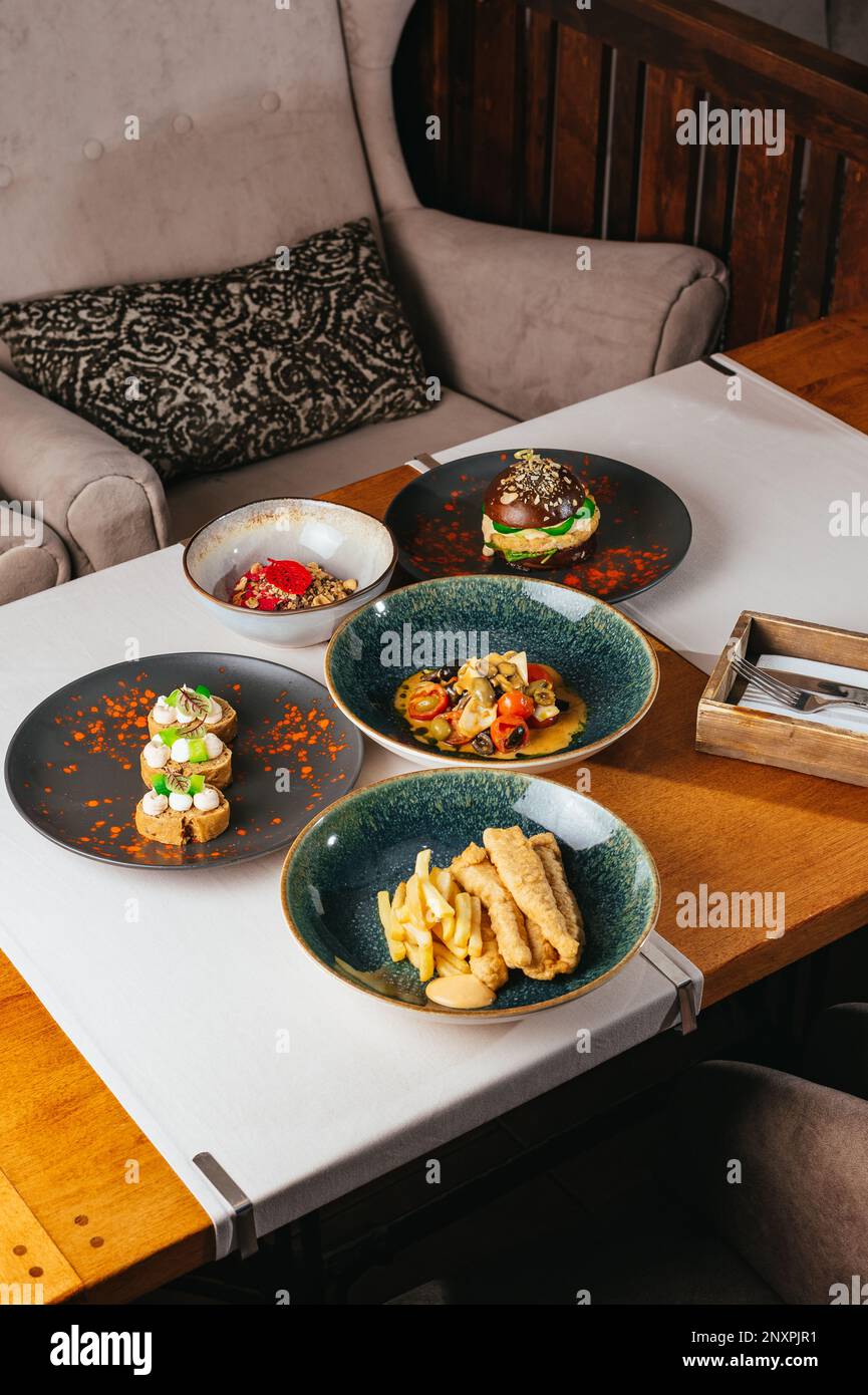 Food in restrain. Restaurant menu Stock Photo - Alamy
