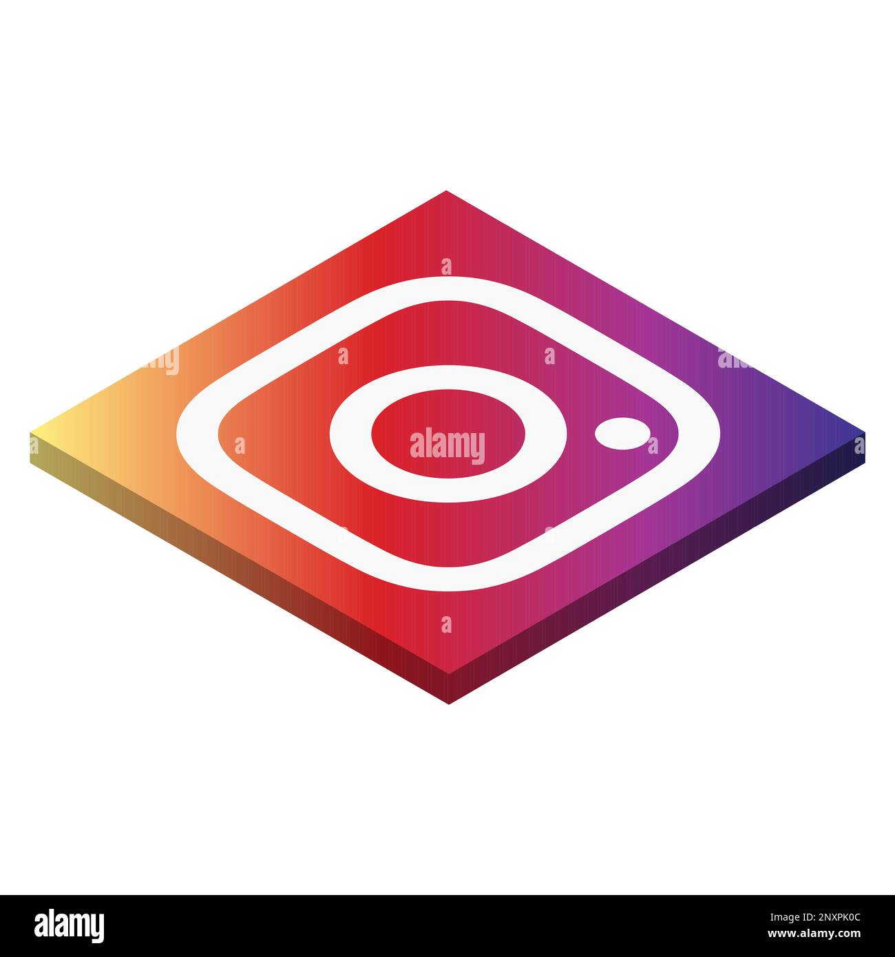Instagram social media app icon. 3D isometric square shape vector ...
