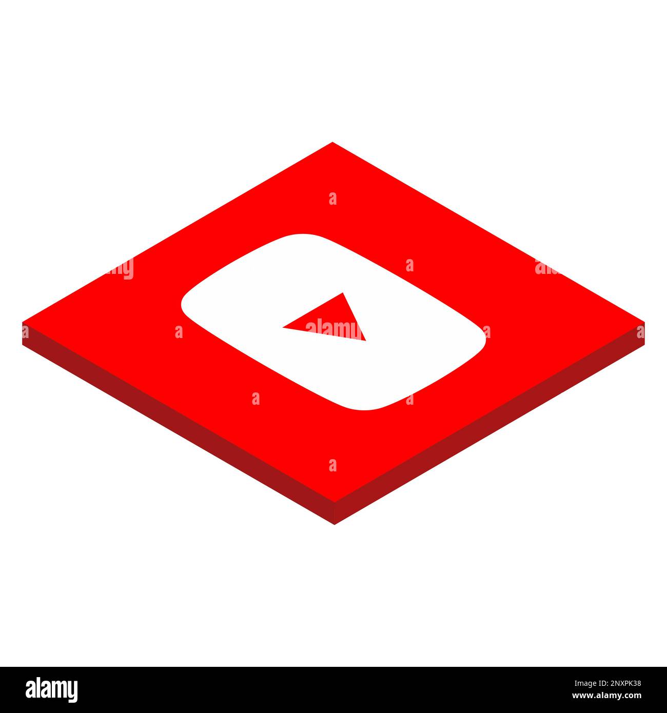 Youtube social media app icon. 3D isometric square shape vector ...