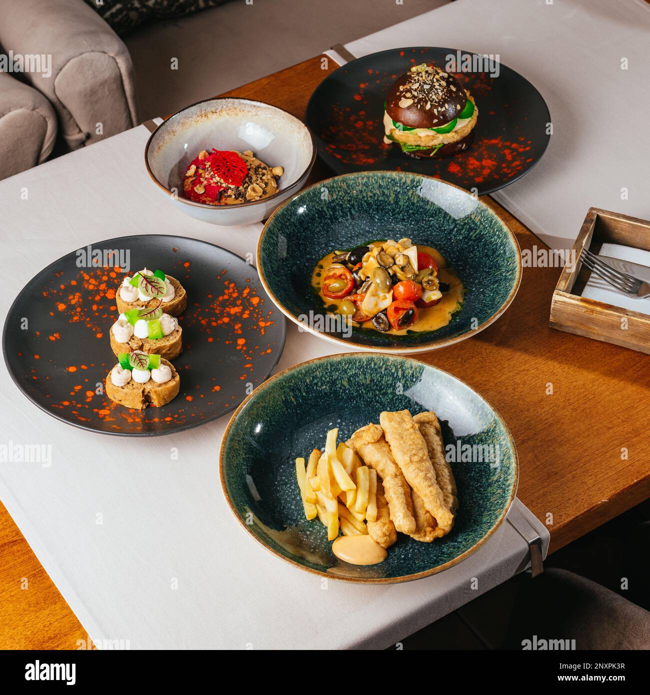 Food in restrain. Restaurant menu Stock Photo - Alamy
