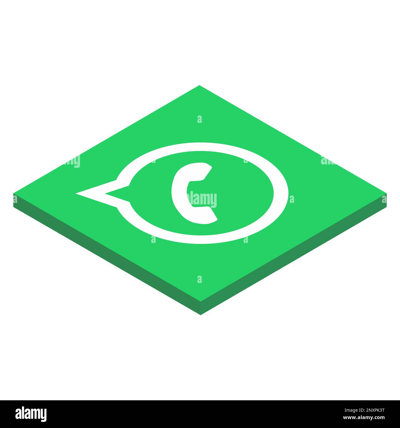 WattsApp instant messaging app icon. 3D isometric square shape vector illustration Stock Vector ...