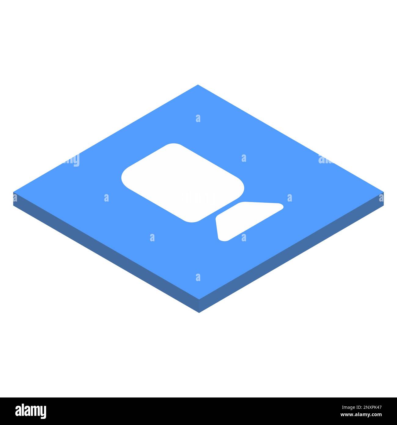 Zoom social media app icon. 3D isometric square shape vector ...