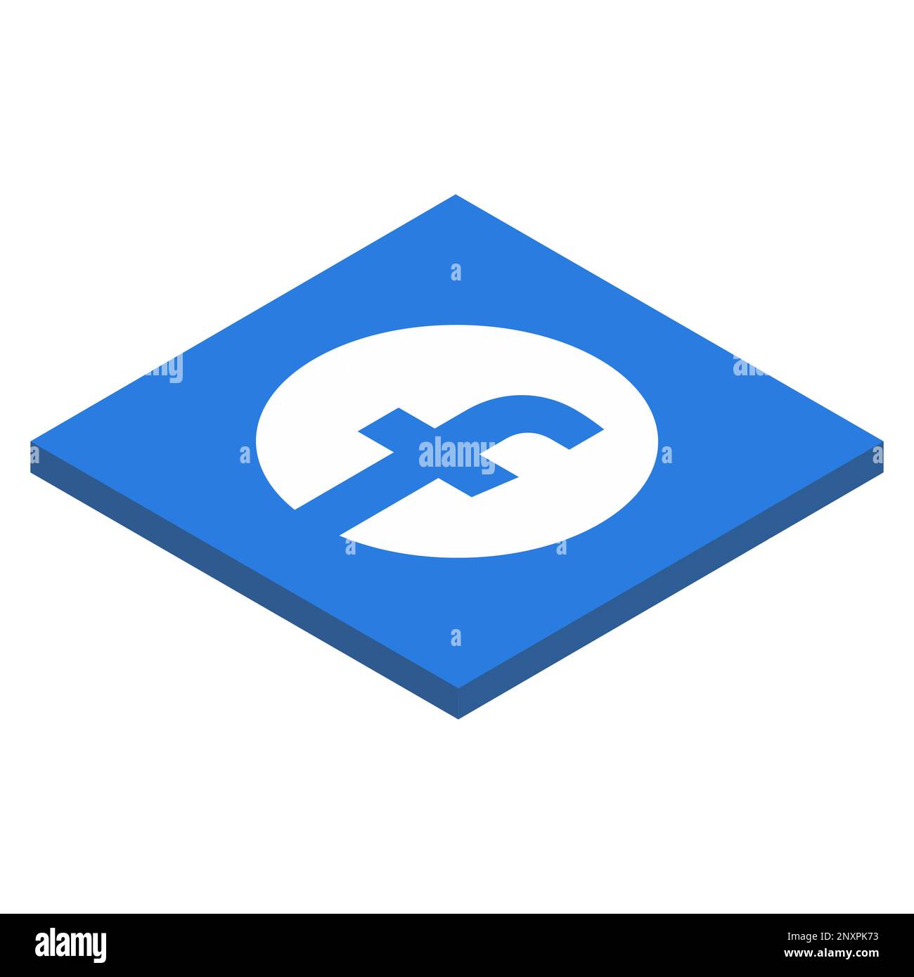 Facebook social media app icon. 3D isometric square shape vector ...