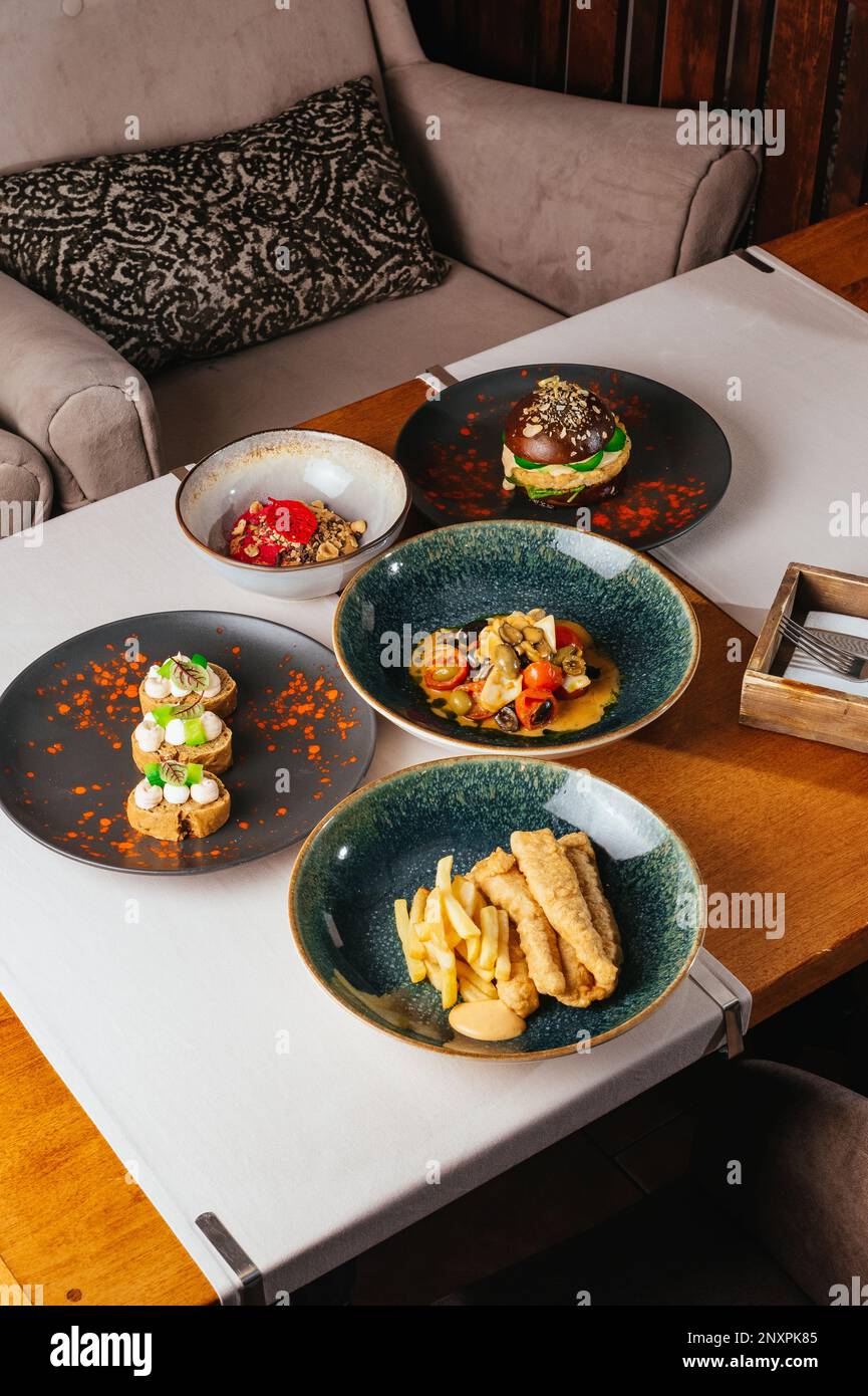Food in restrain. Restaurant menu Stock Photo - Alamy