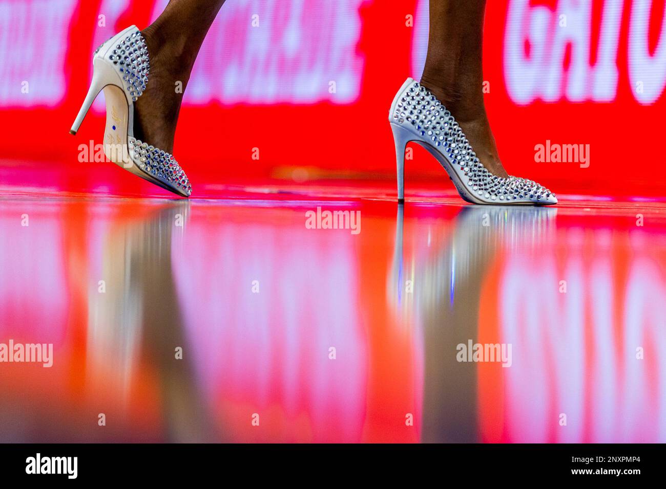 Kentucky's head coach Kyra Elzy wears fancy shoes during the first half ...