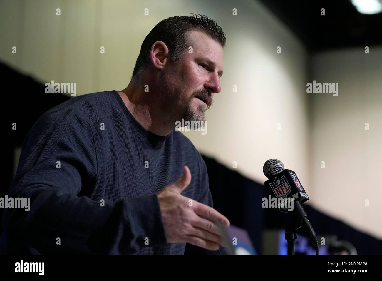 Detroit Lions head coach Dan Campbell speaks during a press conference ...