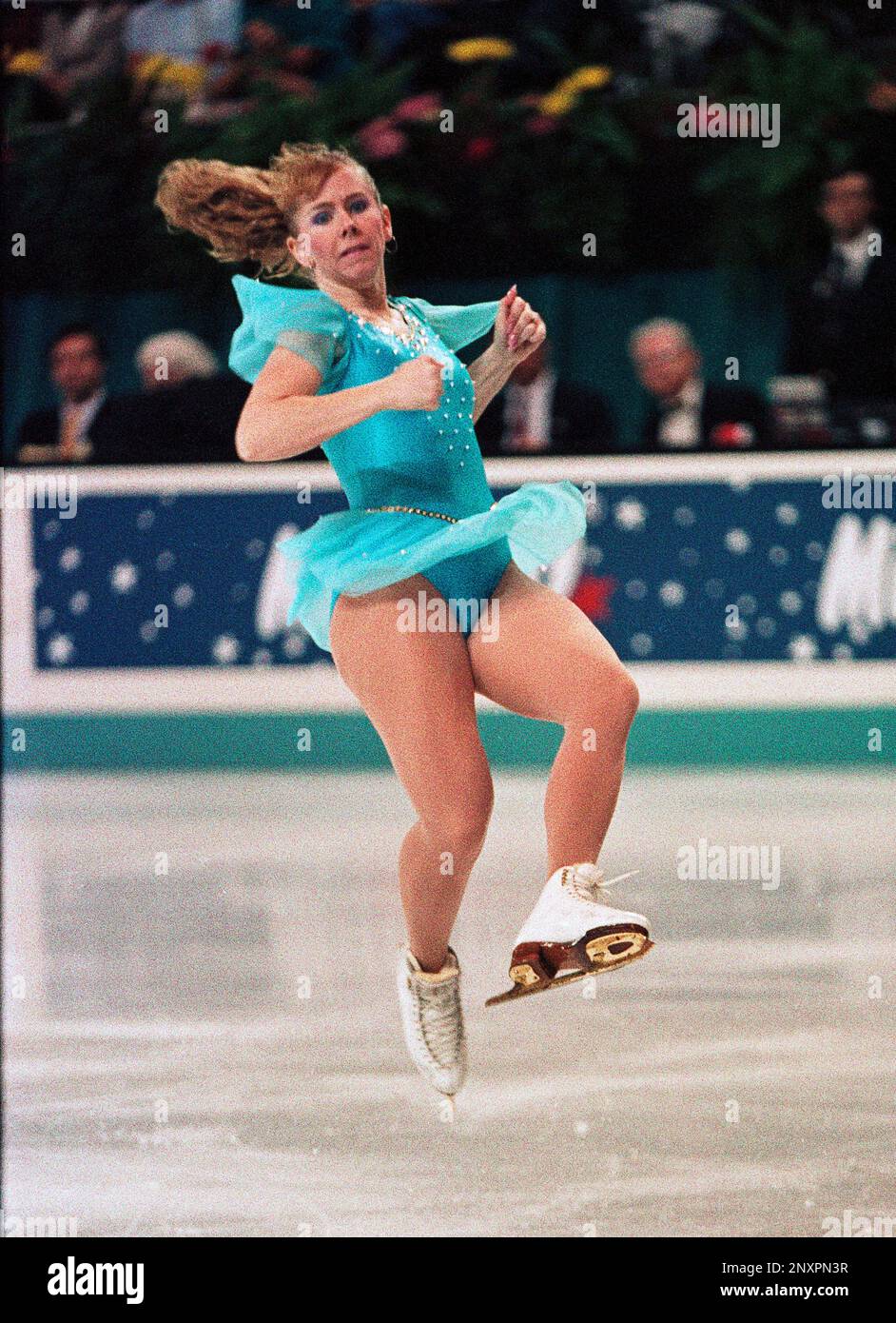 American figure skater Tonya Harding competes in the women’s original ...
