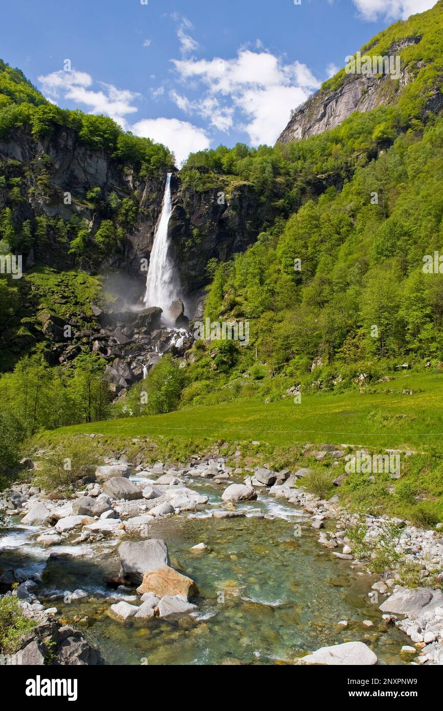 Foroglio, Waterfall, Bavona valley, Canton Ticino, Switzerland Stock ...
