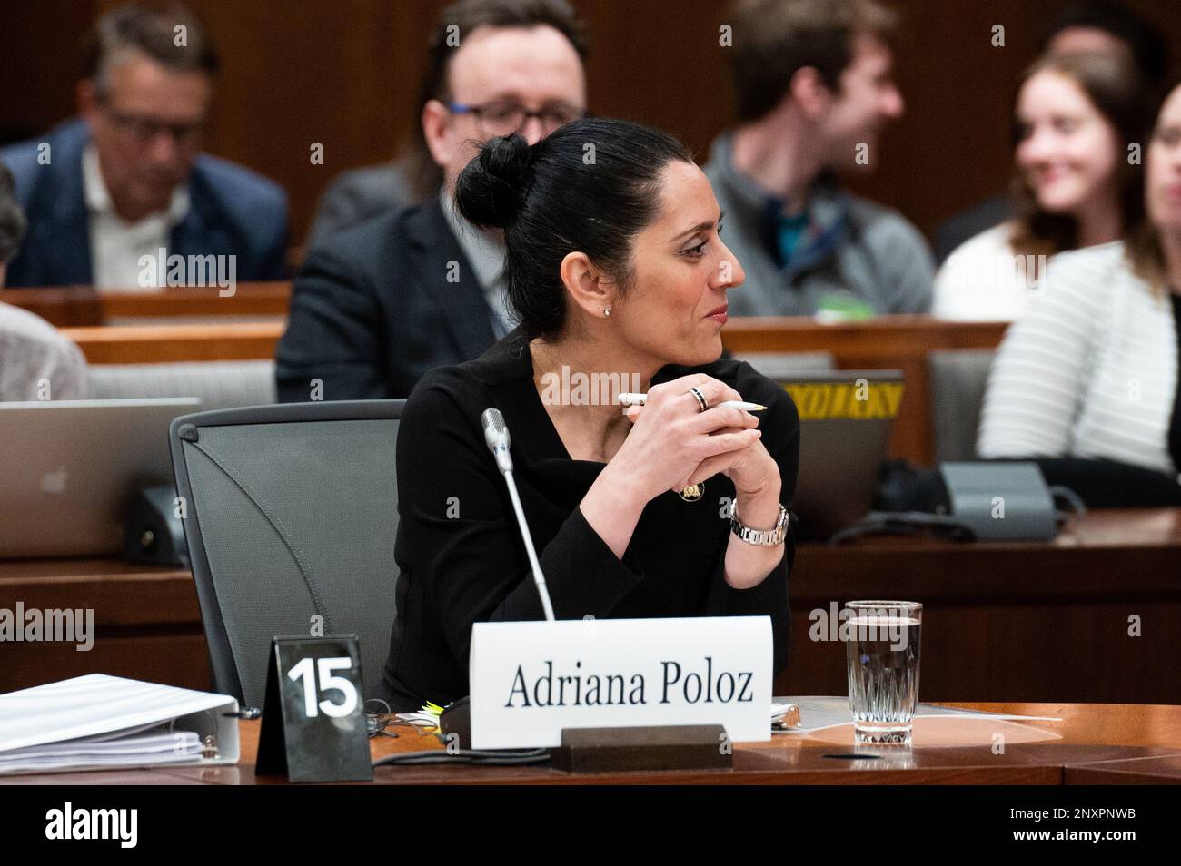 Adriana Poloz, Executive Director, Intelligence and International Policing at the RCMP waits to ...