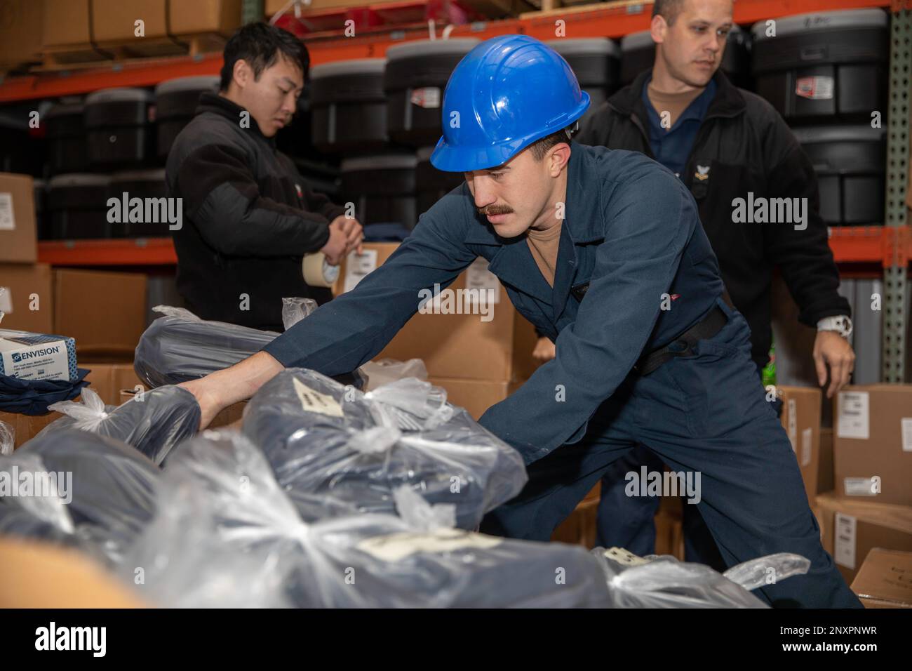 NORFOLK (January 9, 2023) – Airman Jacob Flores, assigned to the Wasp ...