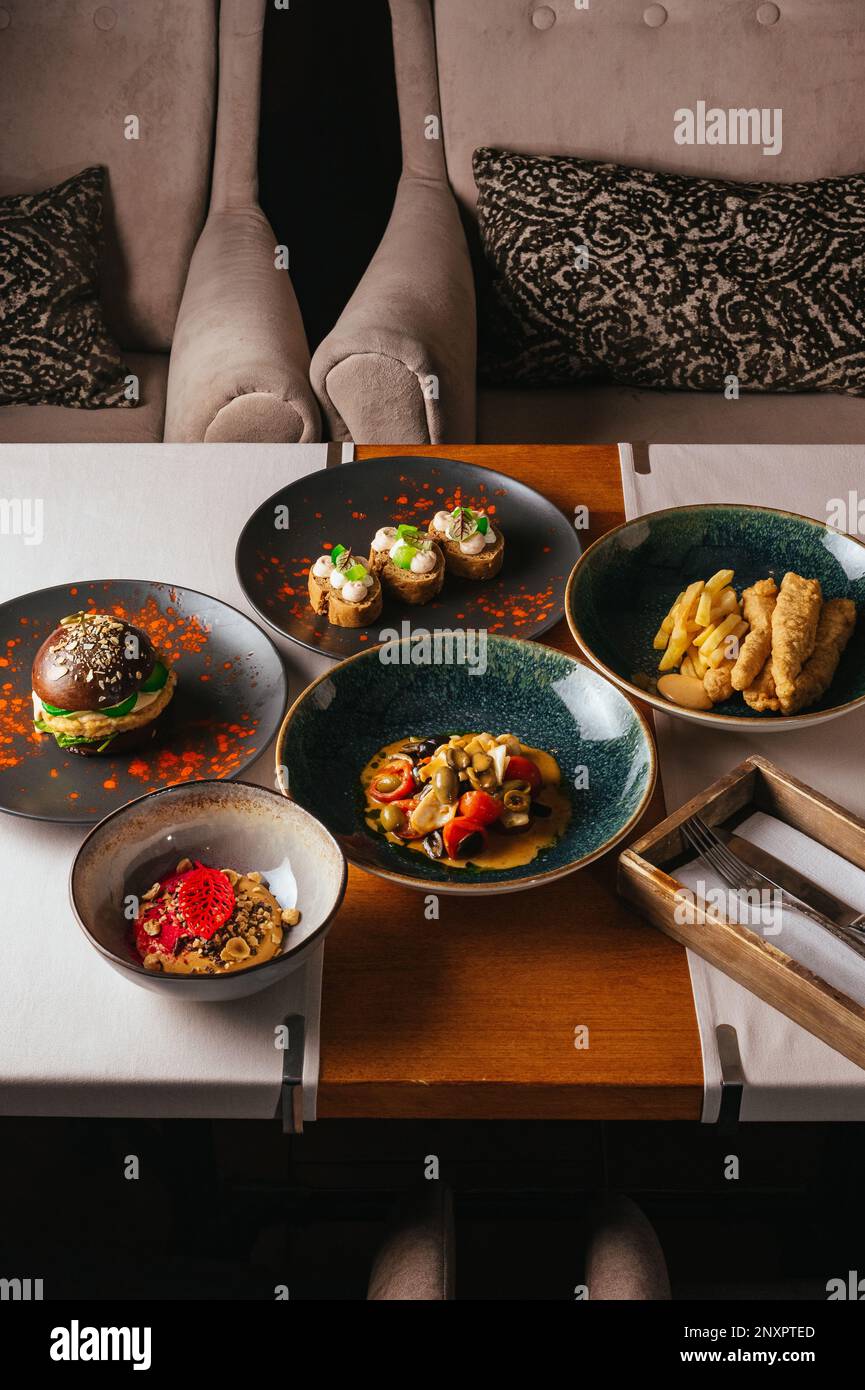 Food in restrain. Restaurant menu Stock Photo - Alamy