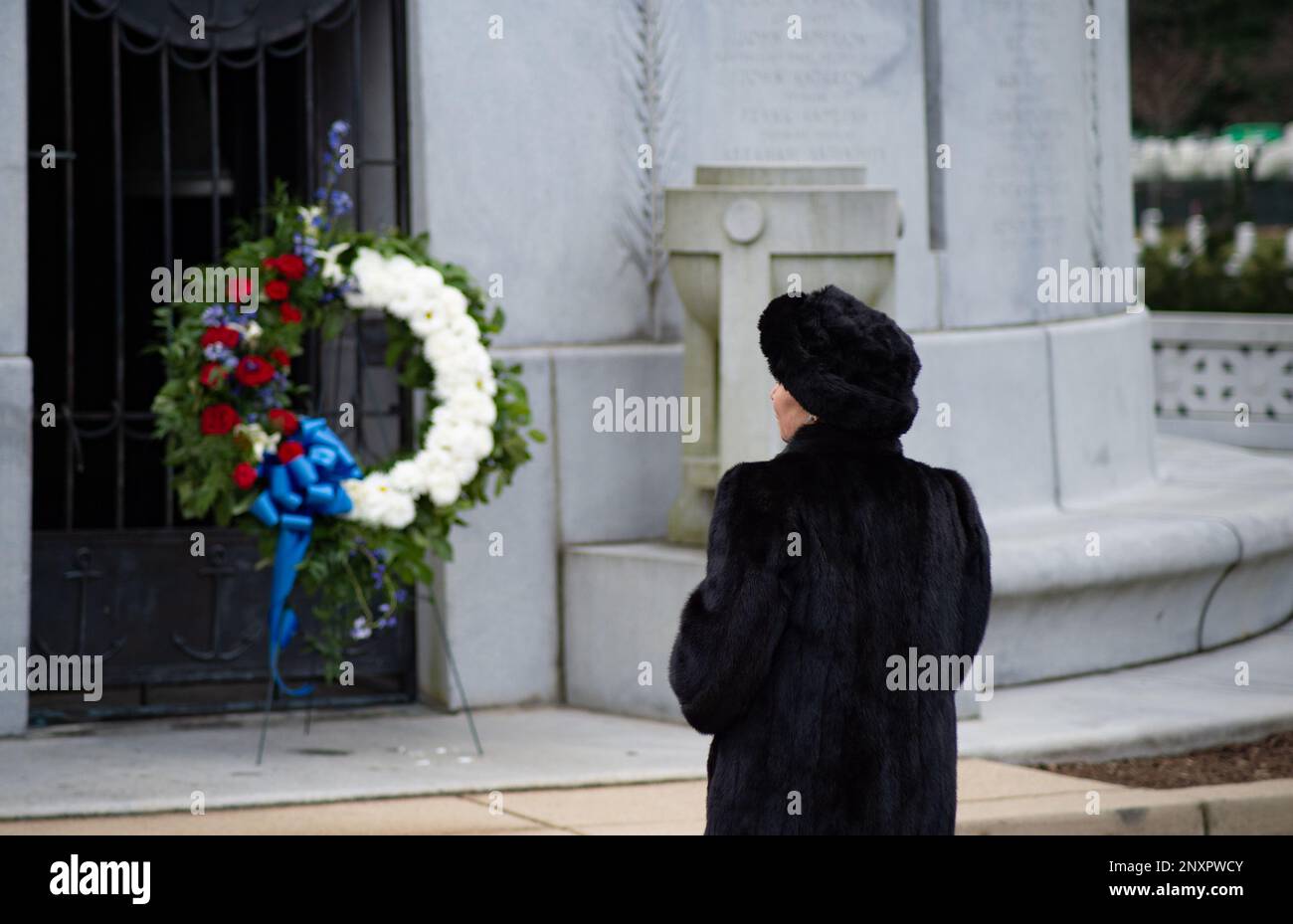 230215-N-FK318-1038 ARLINGTON, Va. (Feb. 15, 2023) A guest observes a ...