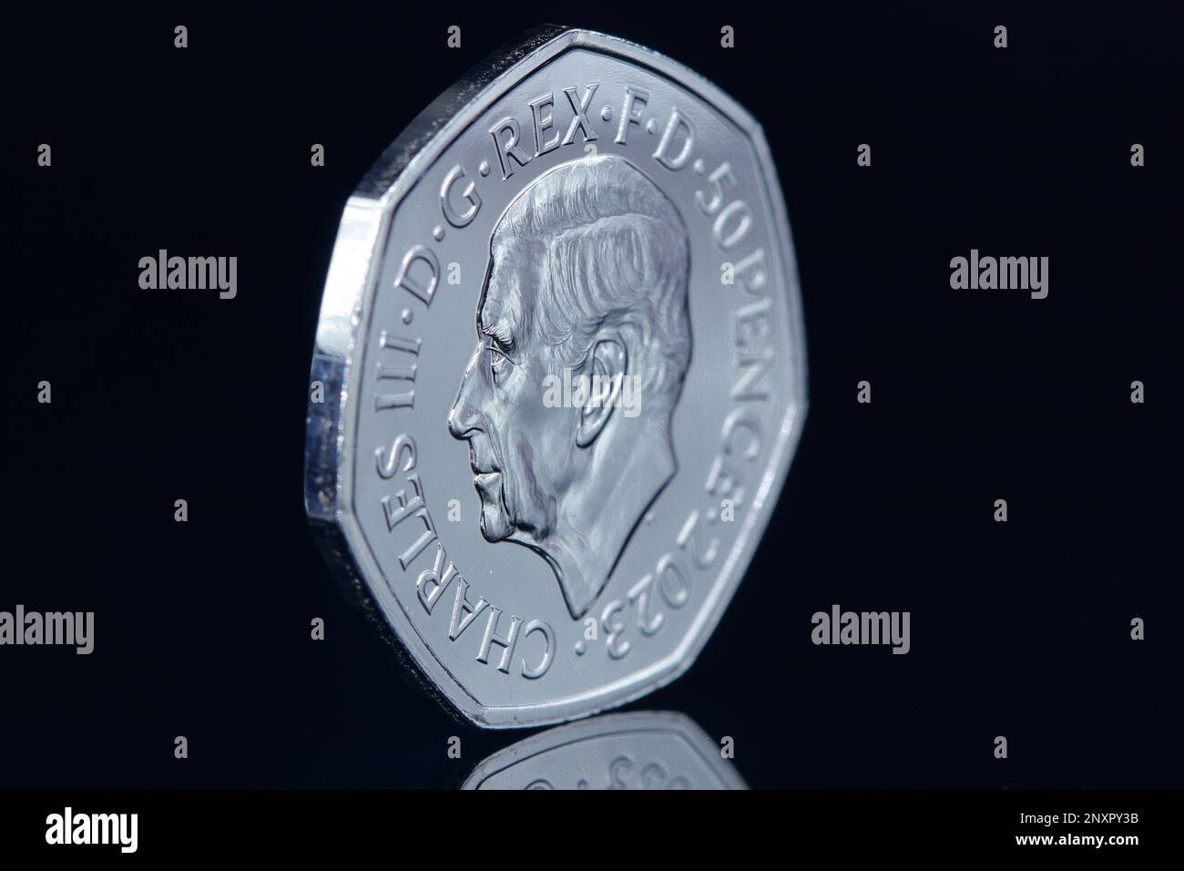 The first King Charles 50p coin of 2023. The reverse features Professor ...